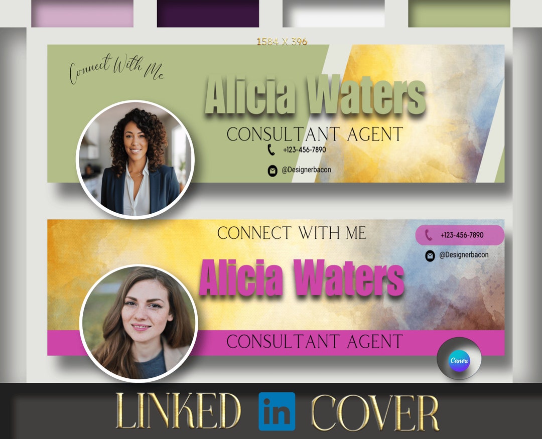 Colorful Linkedin Banner Template Editable Linkedin Background Modern ...