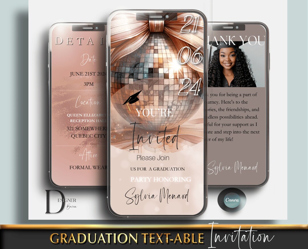 Graduation Party Invitation, Editable Animated Digital Grad ...
