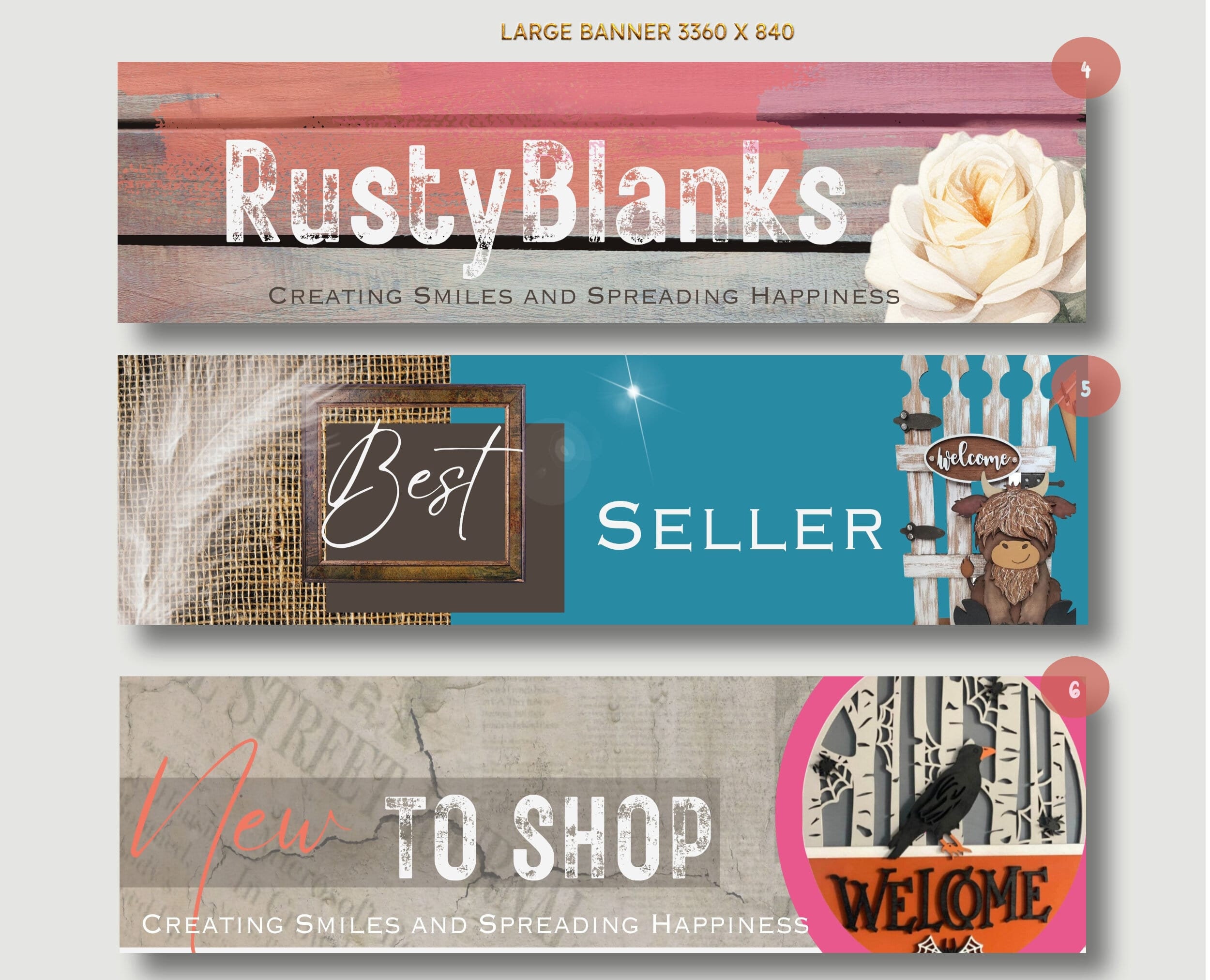 CUSTOM ETSY Branding Shop Kit, Personalized Branding Package, Etsy Shop ...