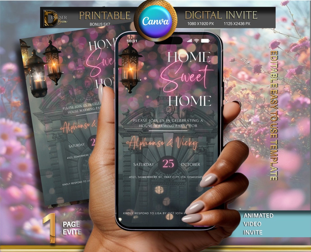 Housewarming Invitation Template, Digital House Warming Invite Video ...