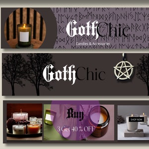 GOTHIC Etsy Shop Kit, Dark Etsy Banner, Goth Branding Kit, Photo ...