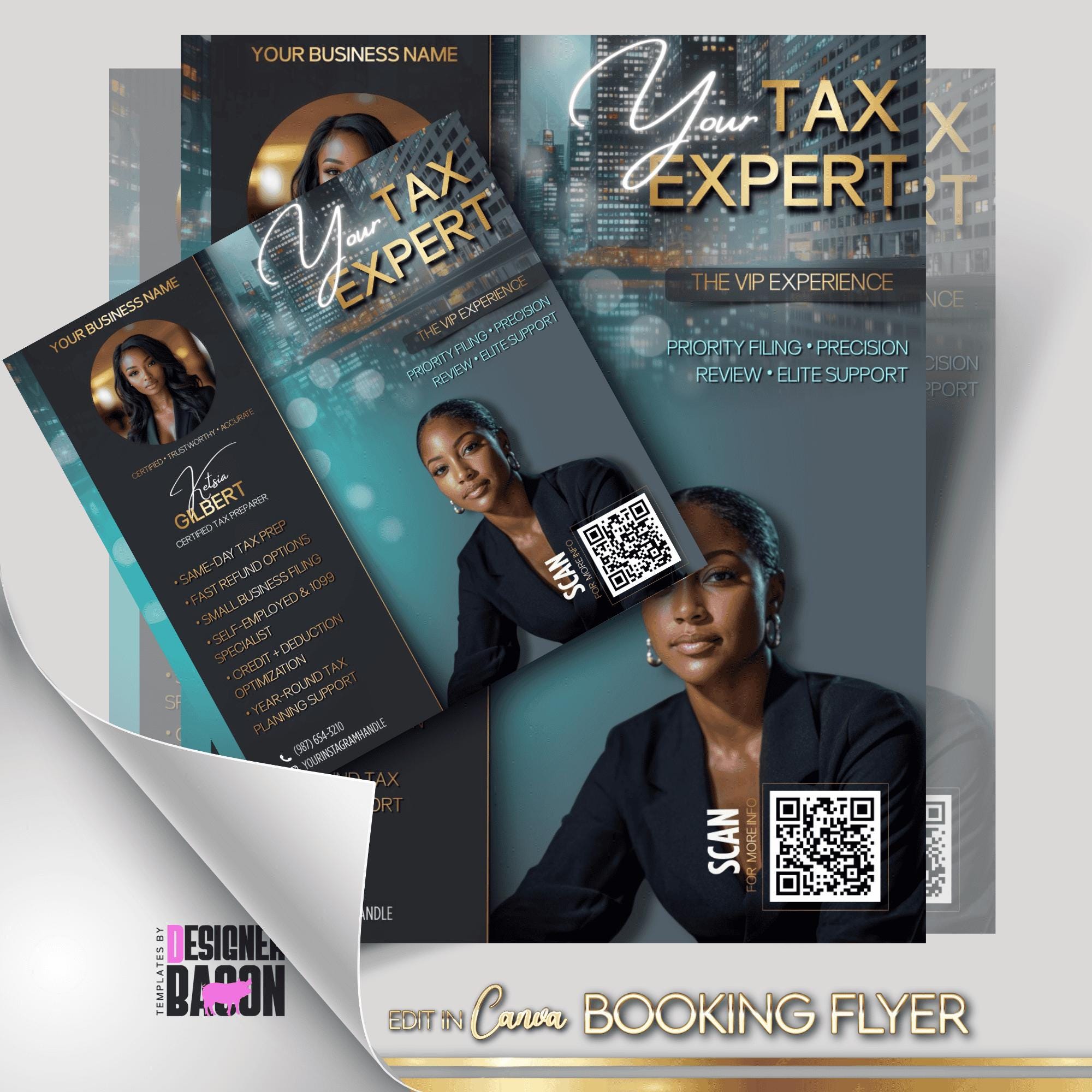 Tax Prep Flyer • Gold Luxury Tax Preparer Template • Refund Advance ...