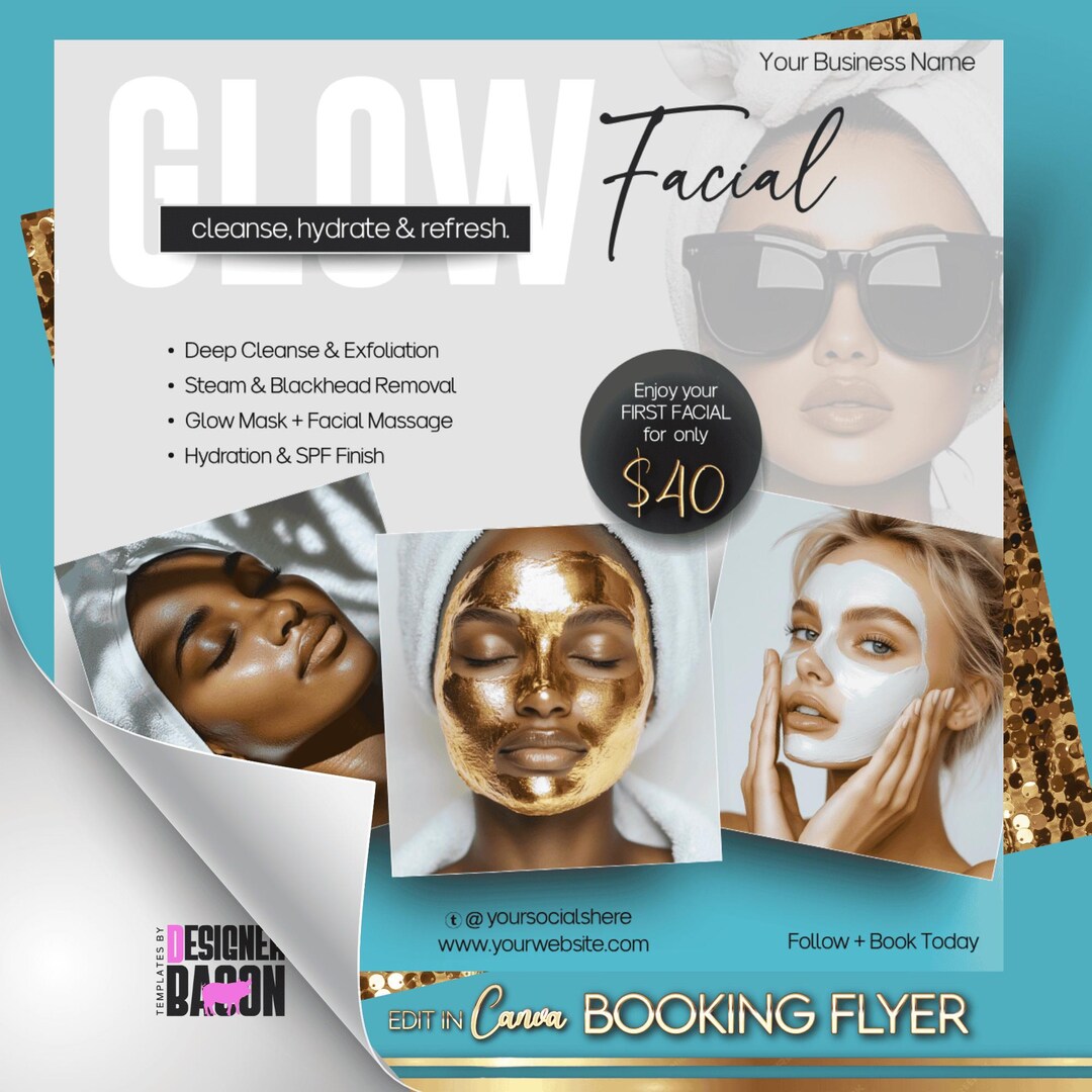 Facial Specials Flyer, Esthetic Facial Flyer, Facial Treatment Flyer ...