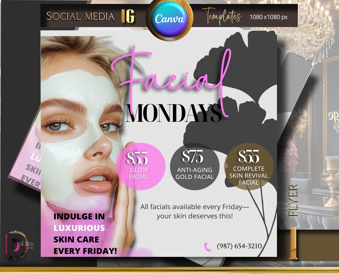 Facial Flyer, Facial Promo Flyer, Facial Treatment Flyer, Fresh Client ...