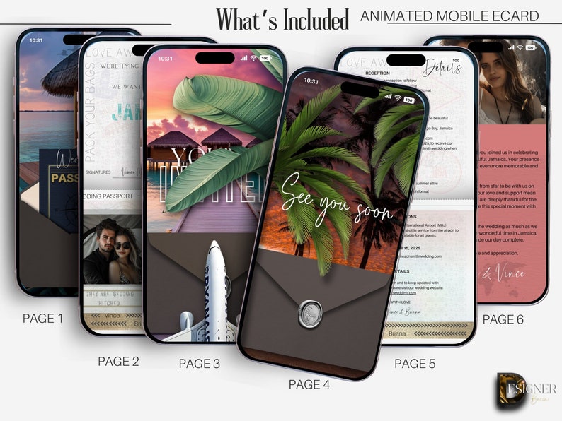 Wedding Passport Invitation, Digital Animated Destination Wedding ...