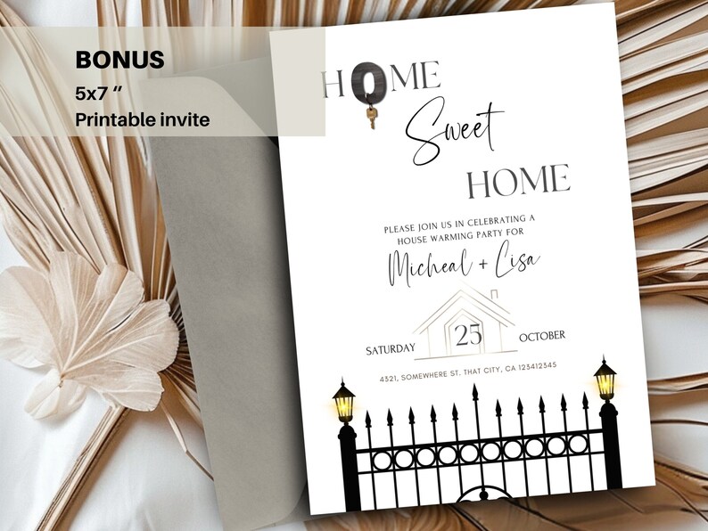 Minimalist Housewarming Party Invitation, Digital Invite, New Home ...