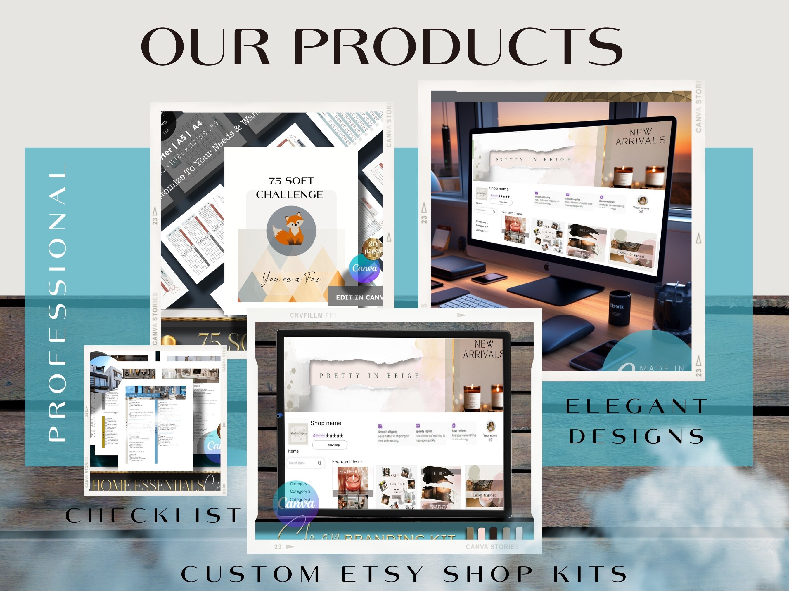 Etsy Shop Kit, Etsy Shop Banner, Canva Branding Kit, Bundle, Zen Theme ...