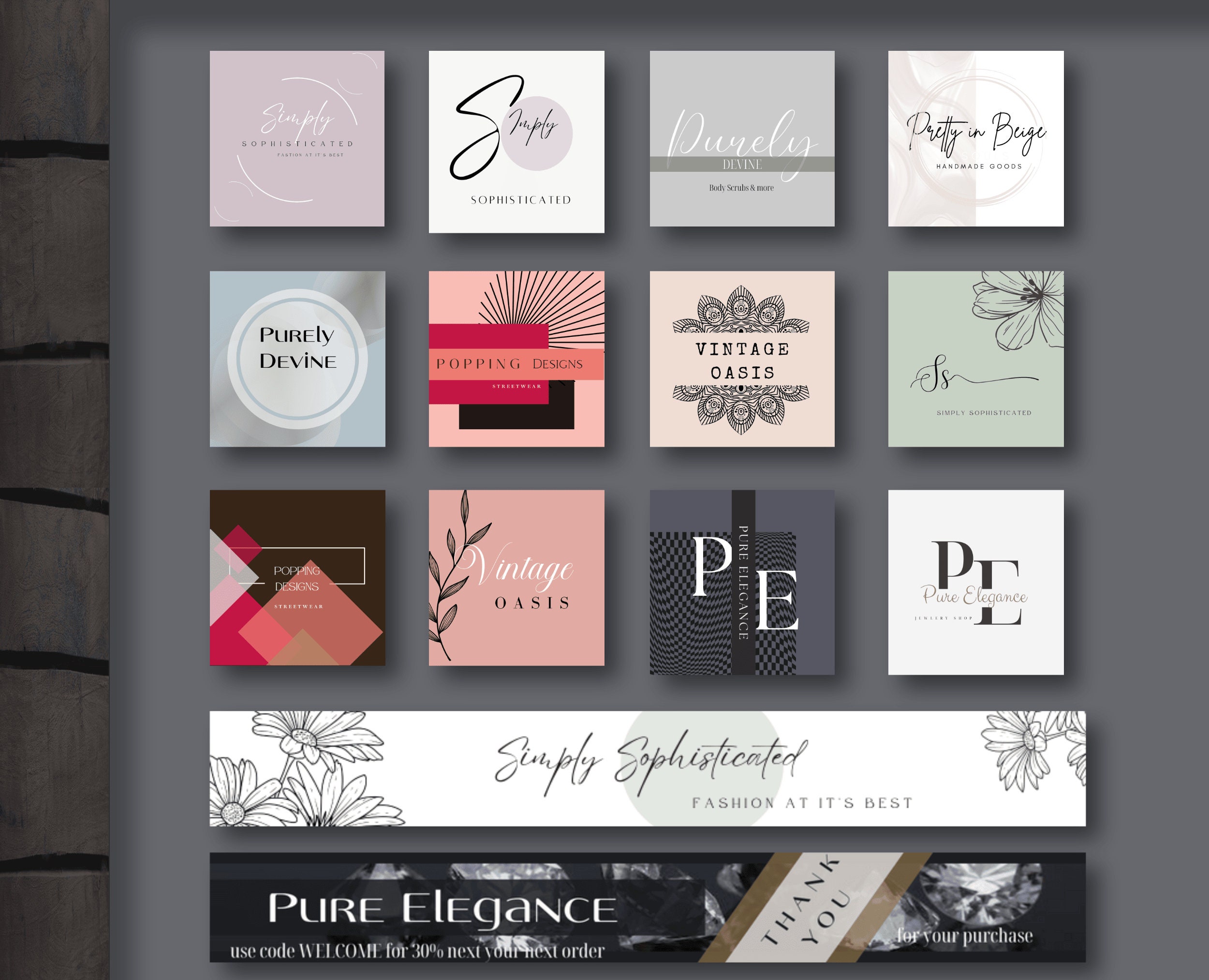 CUSTOM ETSY Branding Shop Kit, Personalized Branding Package, Etsy Shop ...