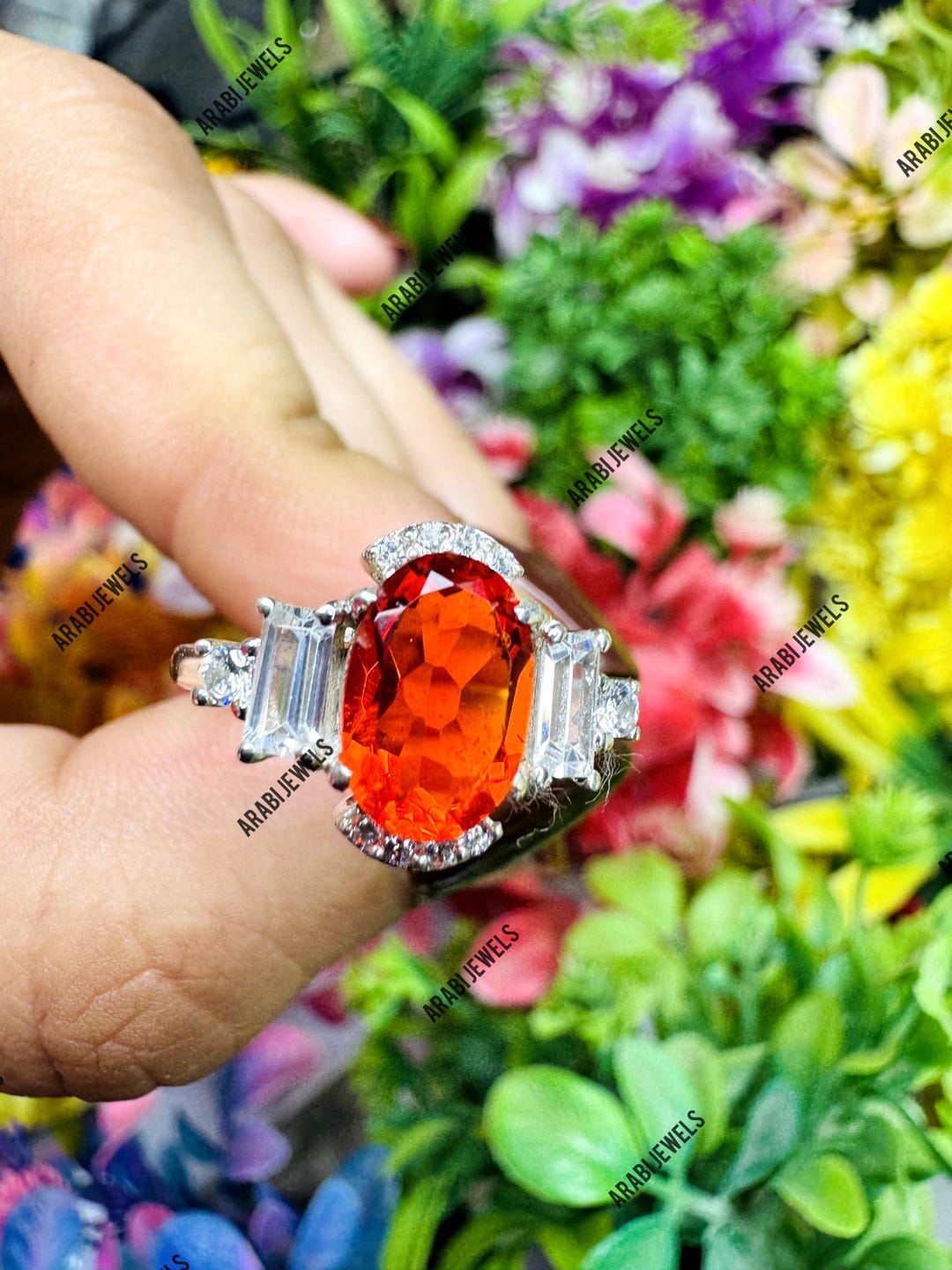 Orange Spinel Ring Beautiful Orange Spinel Ring Gorgeous Orange Spinel ...
