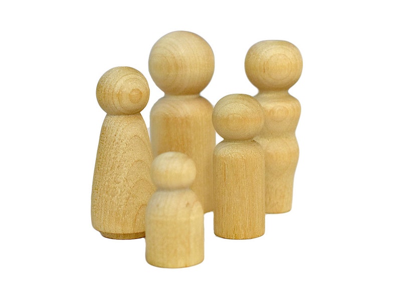 40 Wooden Decorative People Peg Dolls / Made in USA / Clayton's Wood ...