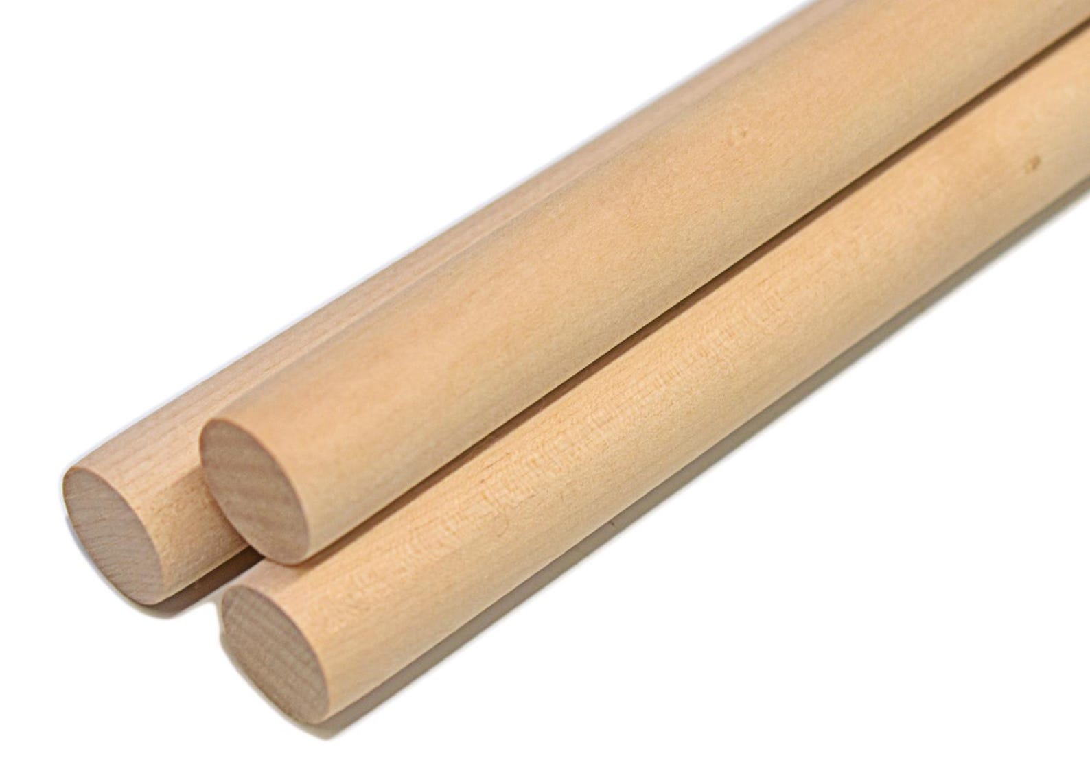 Wooden Birch Dowel Rods ~ Available in Seven Different Diameters ~ 12 ...