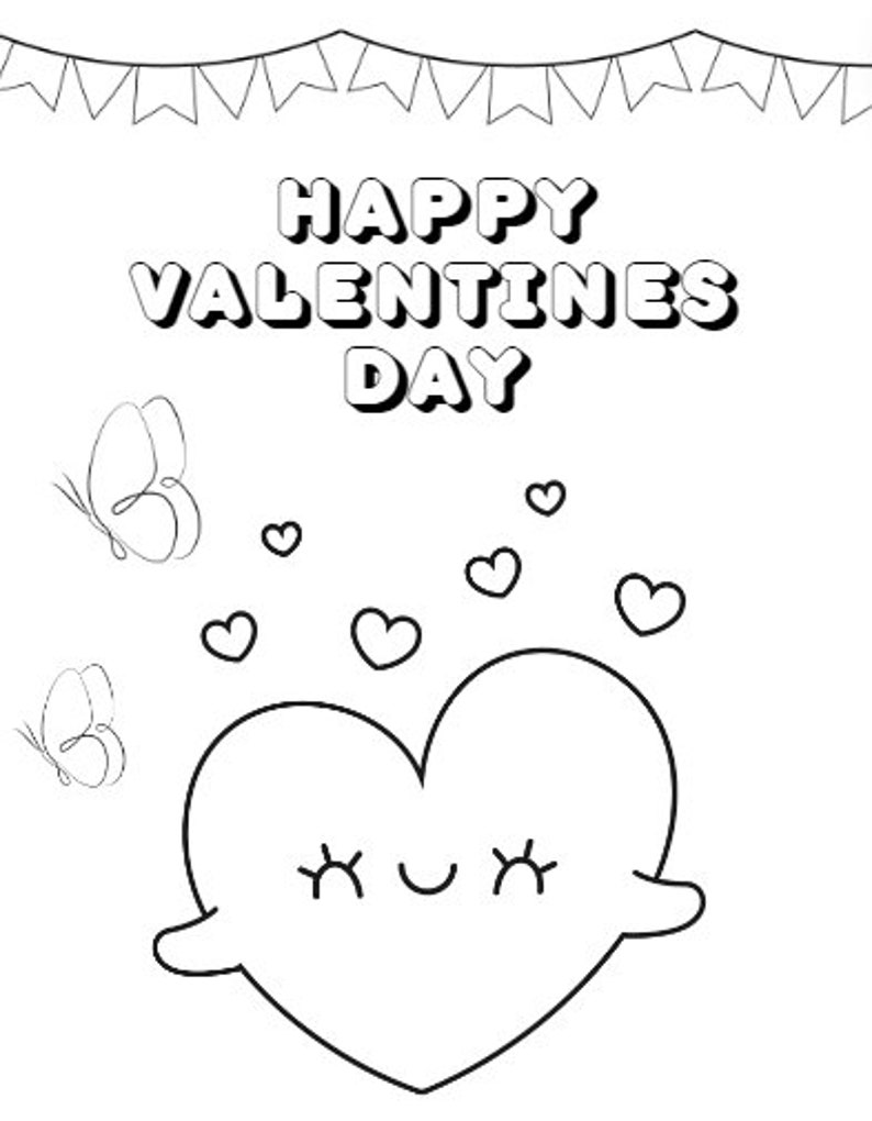 Valentines Day Coloring Sheet - Etsy