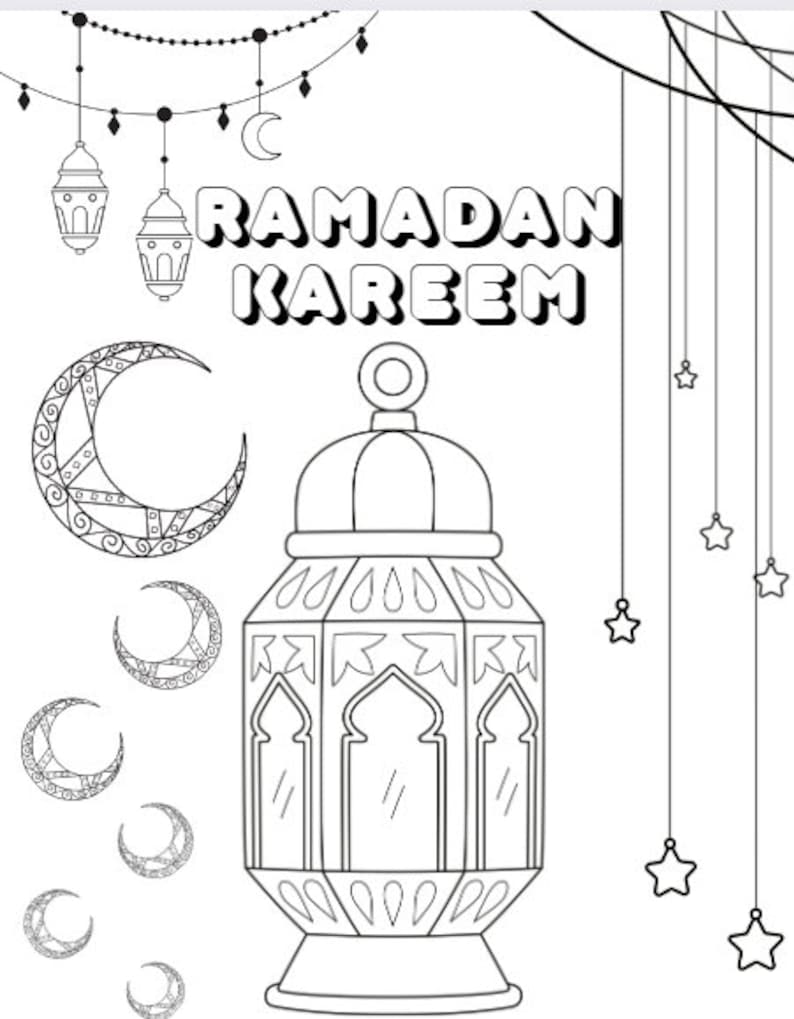Ramadan Coloring and Word Search Sheet - Etsy