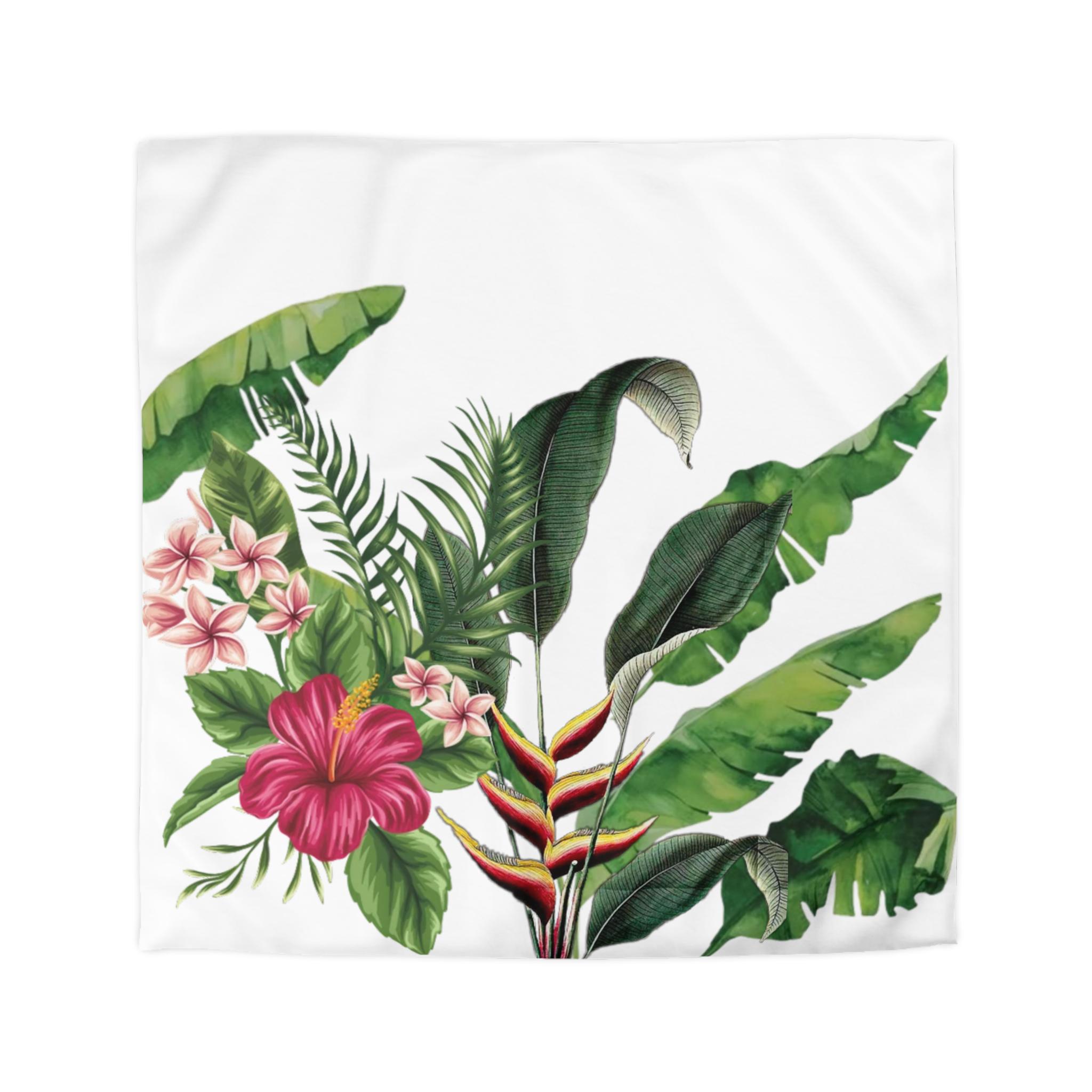 Tropical Botanical Microfiber Duvet Cover - Floral Bedding, Botanical ...