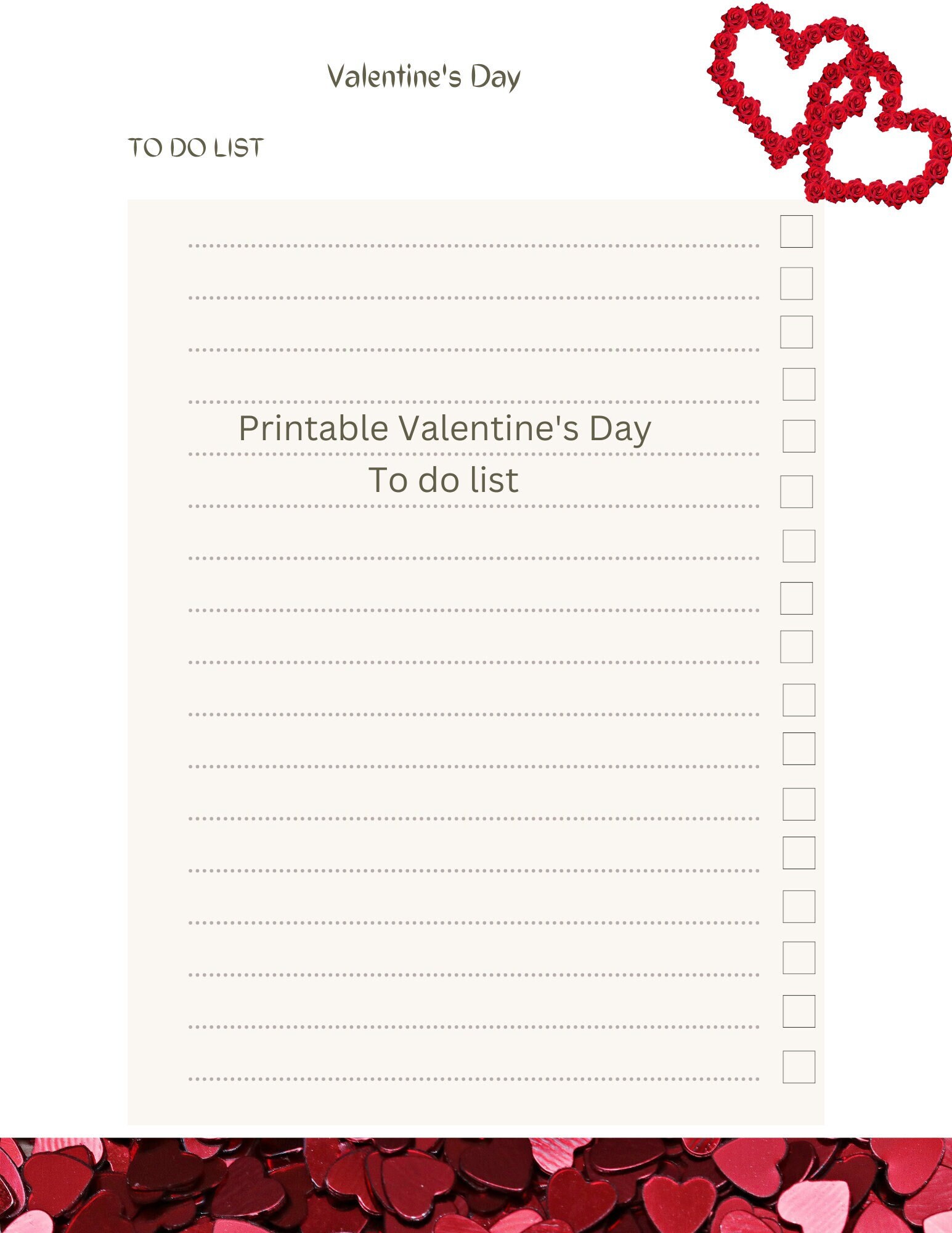 Printable Valentine's Day to Do List Special Occasion - Etsy