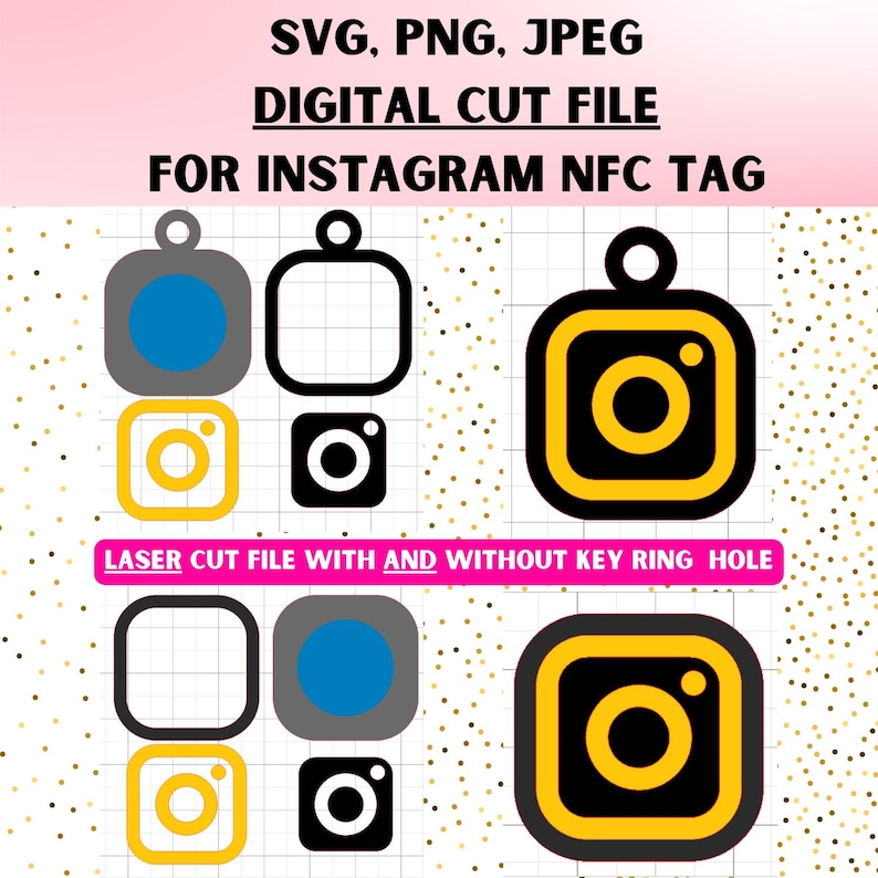 Instagram NFC Tag SVG Digital Cut File - Etsy Australia