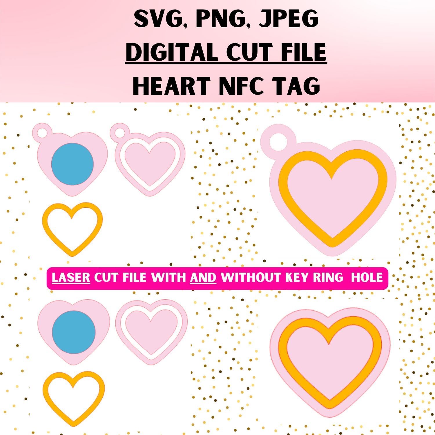 HEART Shaped NFC Tag SVG | Digital Cut File | Smart | Tap - Etsy