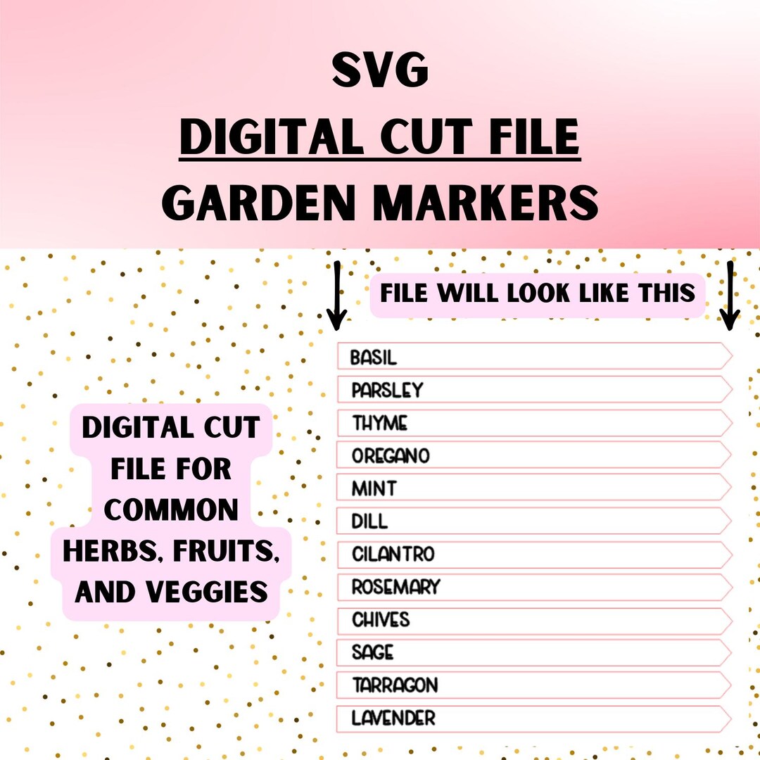 GARDEN Markers | Stakes | Digital Cut File | SVG | Herbs | Fruits ...