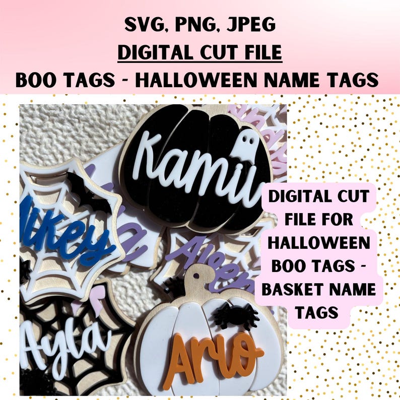 HALLOWEEN Boo Tags | Pumpkin | Ghost | Spiderweb | Name Tags | Basket ...