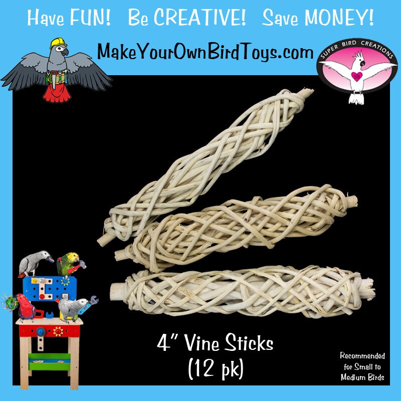 4 Vine Sticks 12 Natural Bird Toy Parts/rabbit - Etsy