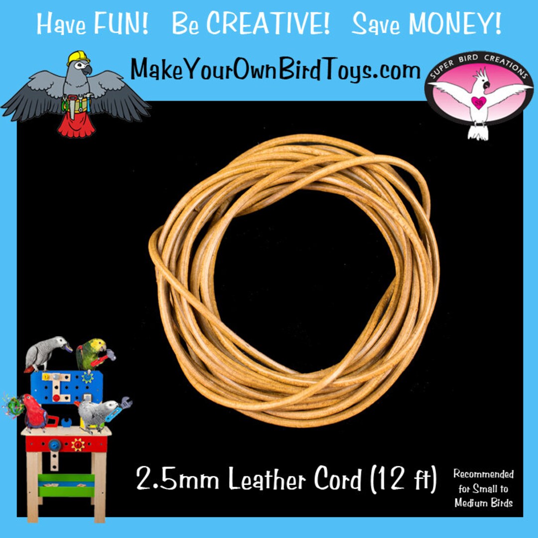 Vegetable Tanned Leather Cord (12 Ft) – DIY Bird & Rabbit Toys - Etsy