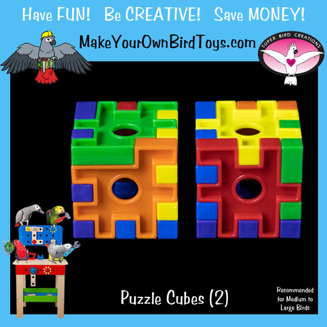 Bird Toy Puzzle Cubes (2) – DIY Bird-safe Plastic Parts - Etsy