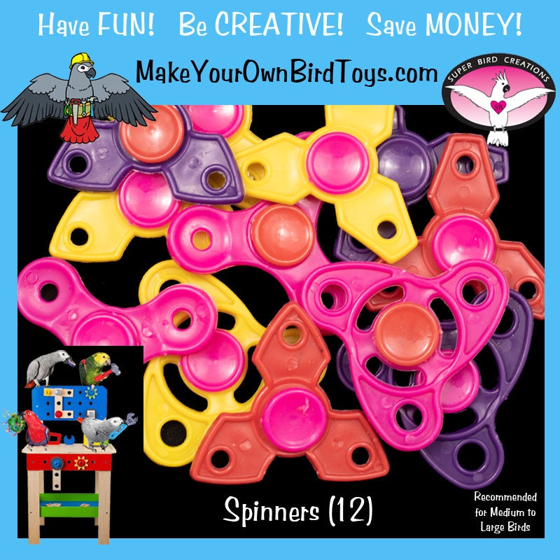 Spinners (12) - Bird Toy Parts/sugar Glider Toys/homemade Bird Toys/diy ...