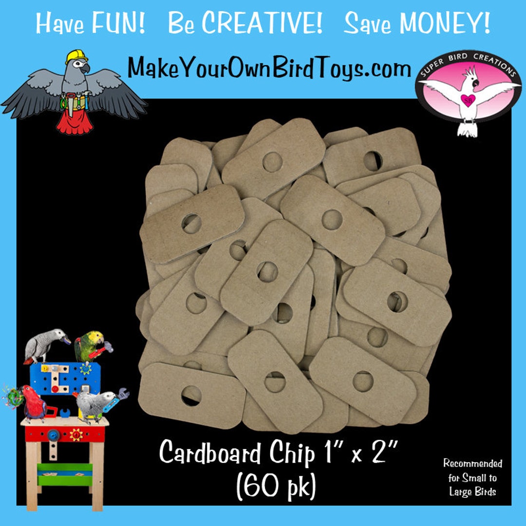 60pk Cardboard Chips Bird Toy Parts Rabbit Toys Homemade Bird Toys DIY ...