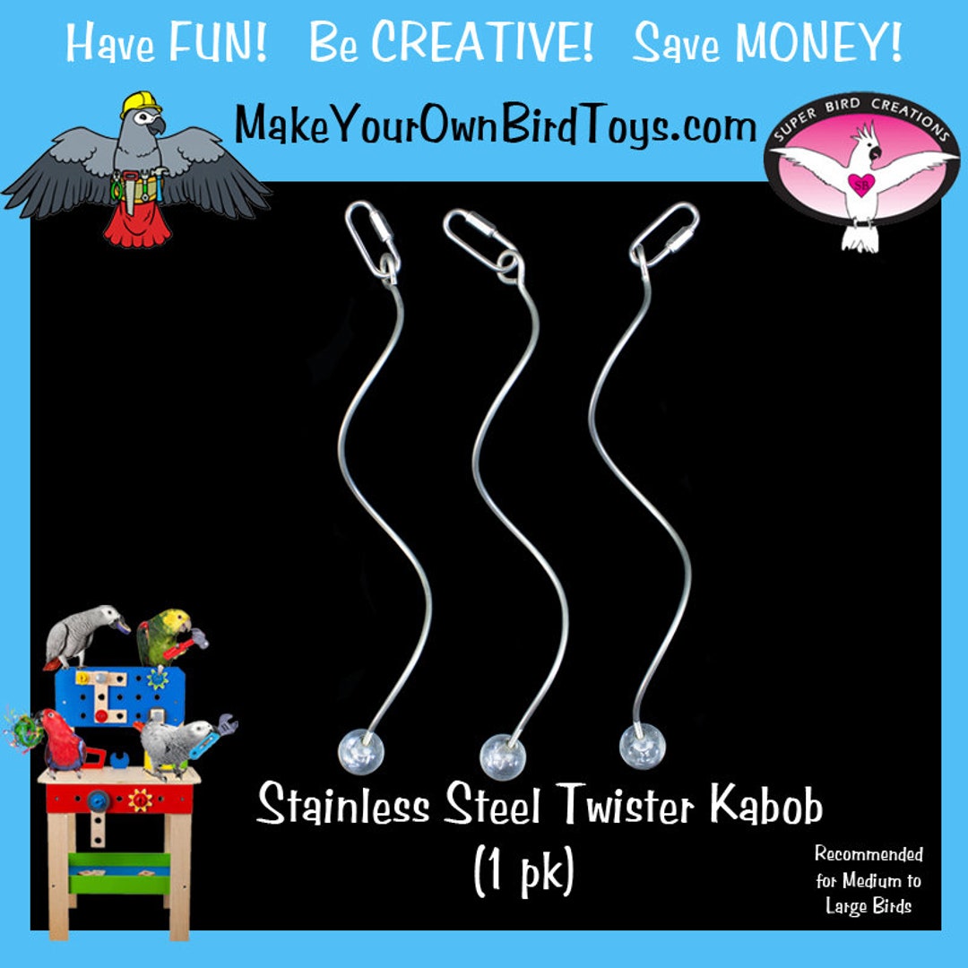 12" Twister Kabob-stainless Steel - Bird Toy Base/bird Toy Parts/rabbit ...