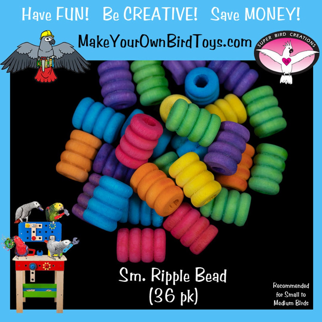 36pk Small Hardwood Ripple Beads – DIY Bird/rabbit Toy Parts - Etsy