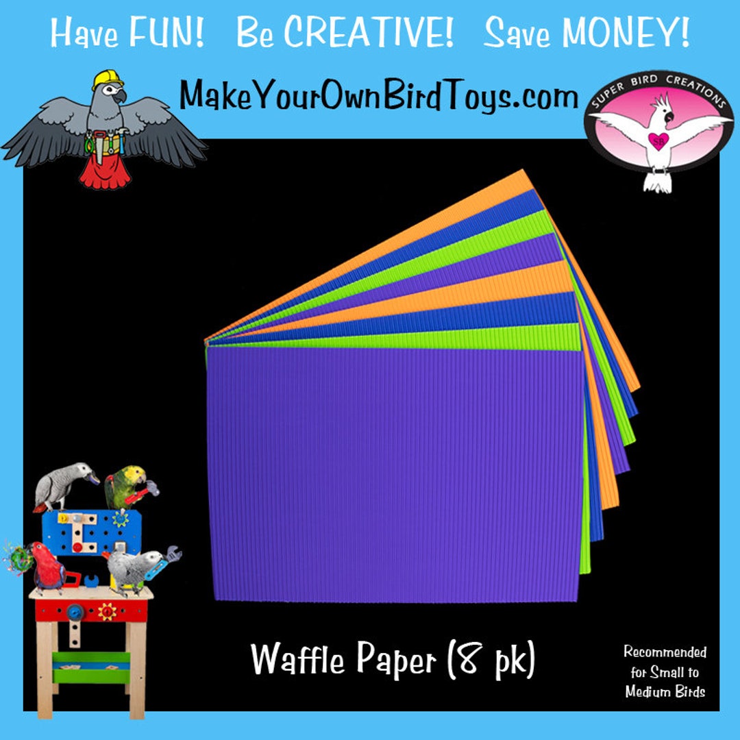 Waffle Paper Sheets 8 bird Toy Parts/rabbit Toys/homemade Bird Toys/diy ...