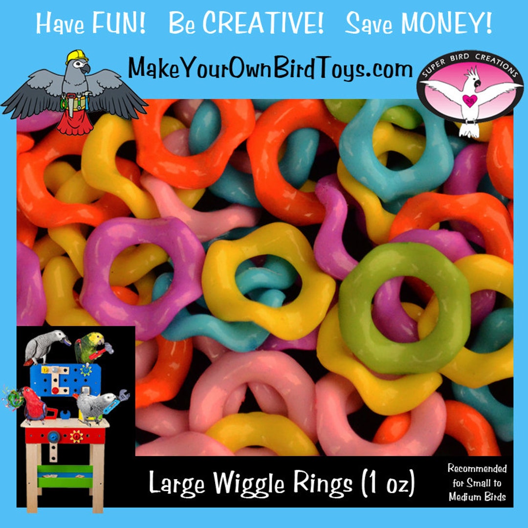 Large Wiggle Rings (1 Oz, ~41) - Bird Toy Parts/sugar Glider Toys ...