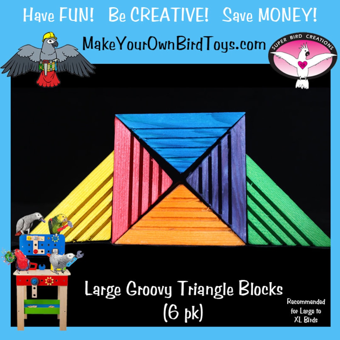 Groovy Triangle Wood Blocks for Bird Toys (6pk) - Etsy