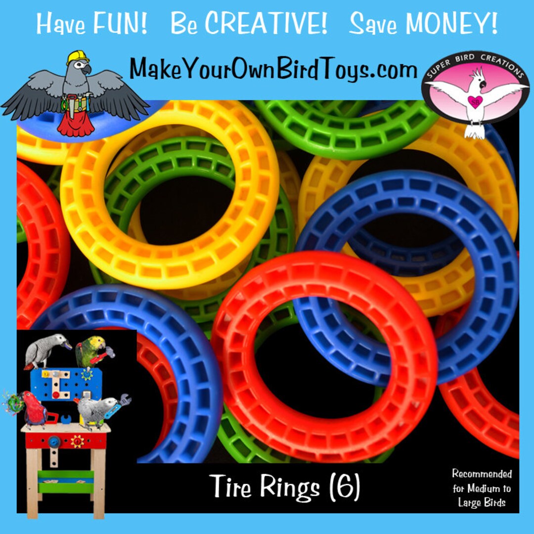 Plastic Tire Rings (6) – Bird & Sugar Glider Toy Parts - Etsy