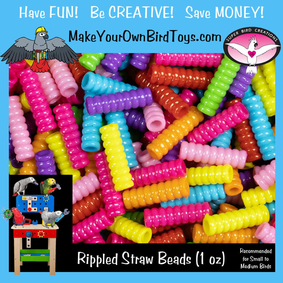 Ripple Straw Beads (1 Oz, ~55) - Bird Toy Parts/sugar Glider Toys ...