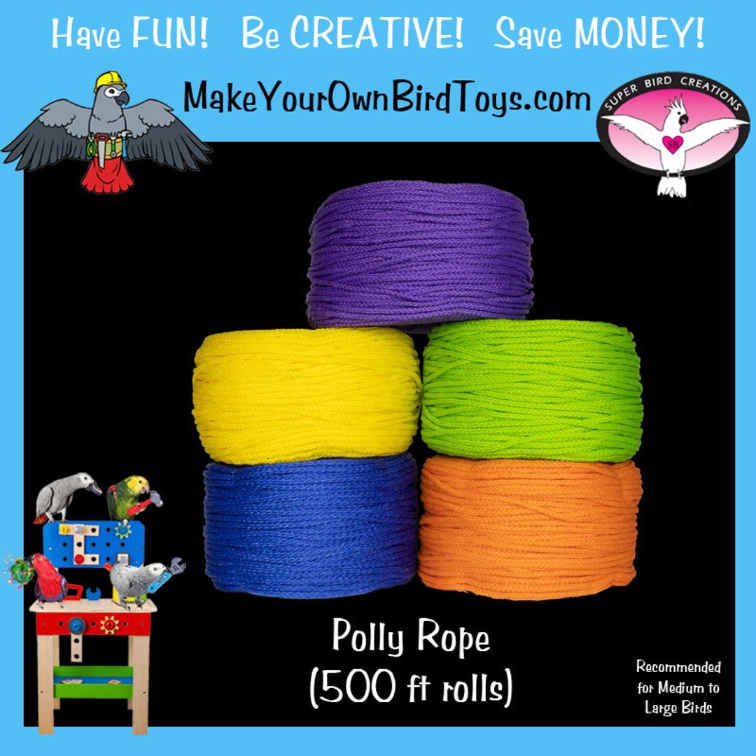 500ft Roll of Colorful Polly Rope 1/8 Bird Toy Parts/sugar Glider ...