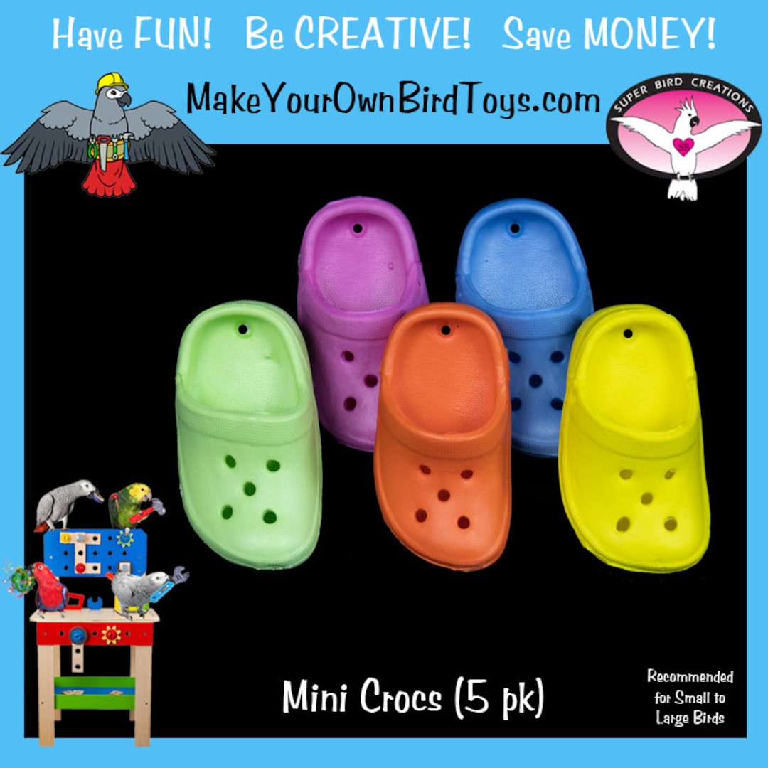 Mini Bird Crocs (5) - Bird Toy Parts/sugar Glider Toys/homemade Bird ...