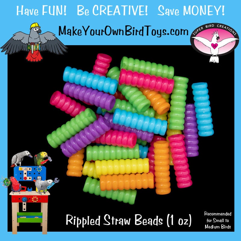 Ripple Straw Beads 1 Oz 55 Bird Toy Parts/sugar Glider - Etsy