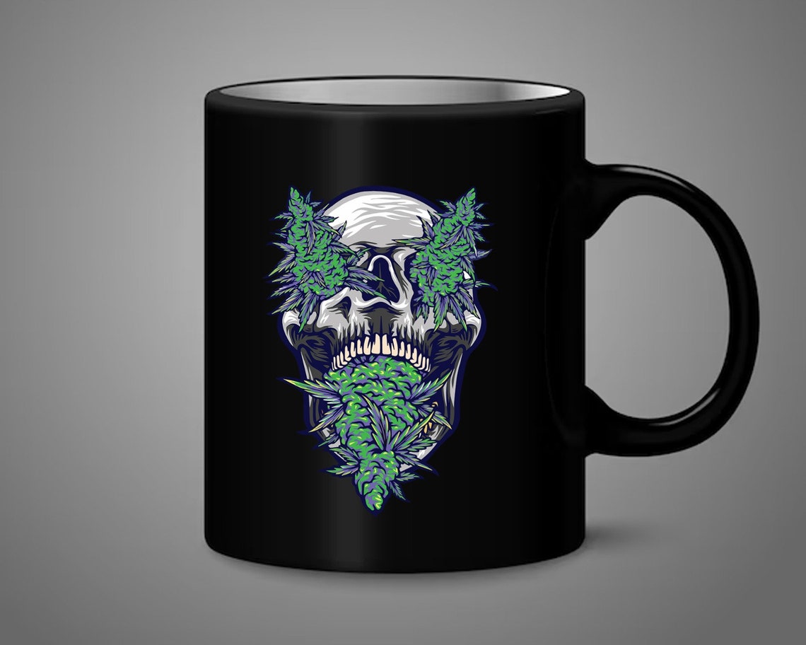Stoner Skull Marijuana Leaf Silhouette Skull Svg Marijuana Leaf Svg ...