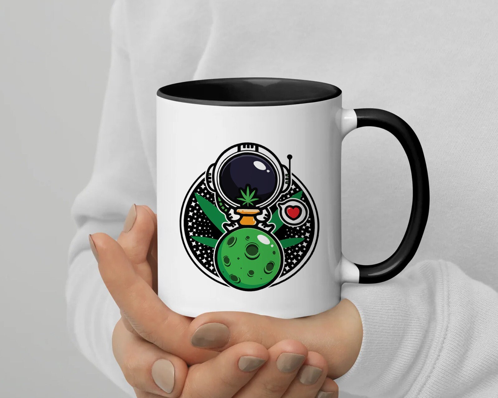 Astronaut on Weed-adorned Green Planet Astronaut Stoner Sticker Weed ...