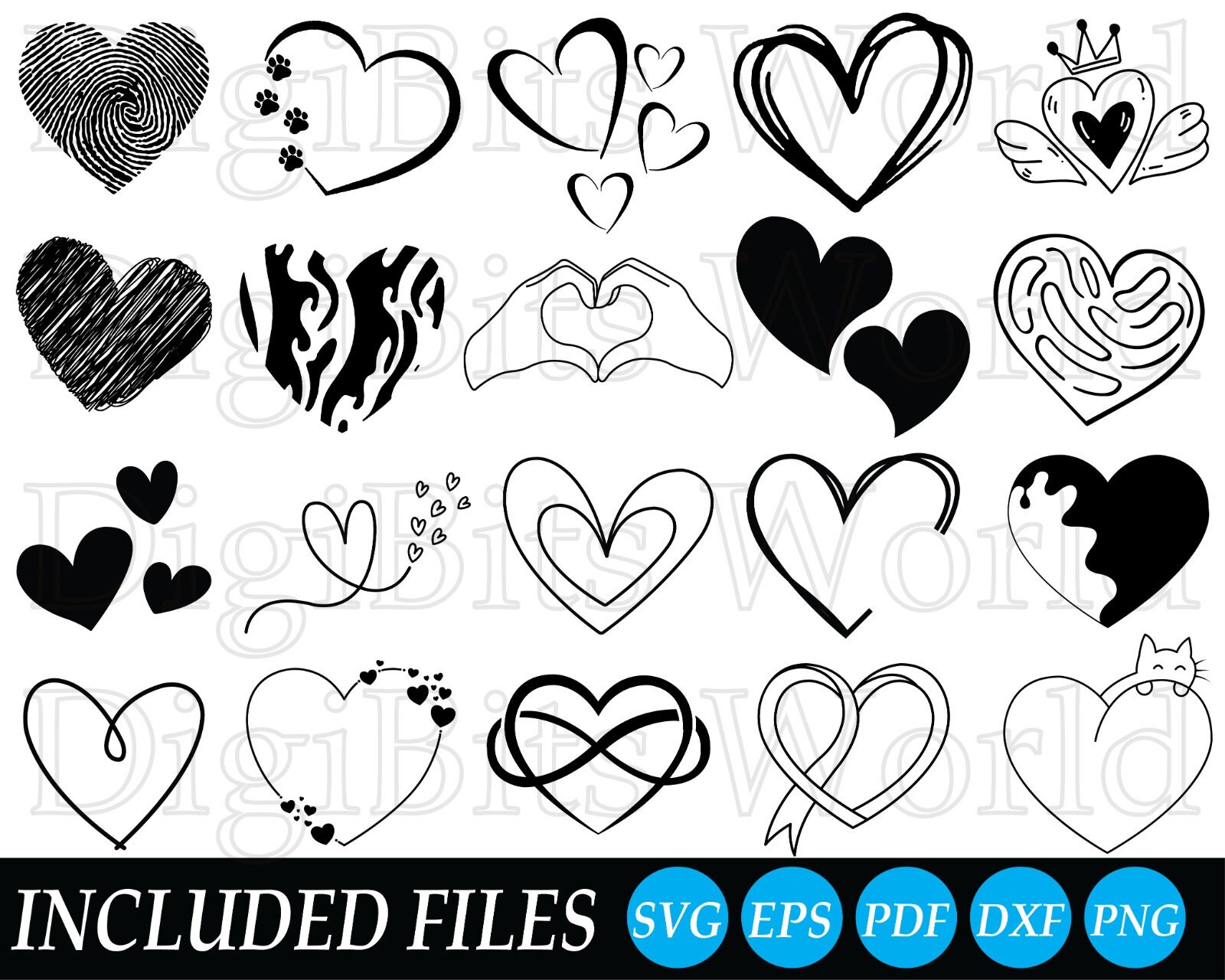 Heart Svg Bundle, Heart Svg, Hand Drawn Heart Svg, Open Heart Svg ...