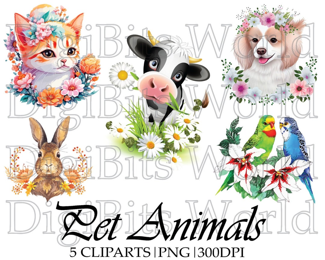 Pet Animals MEGA Bundle Animals SVG Clipart Cute Animals PNG Cricut ...
