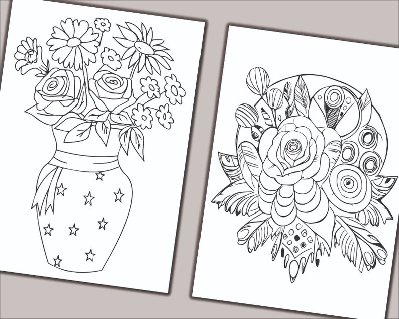 15 Enchanted Rose Flower Coloring Pages, Beautiful Flowers Coloring ...