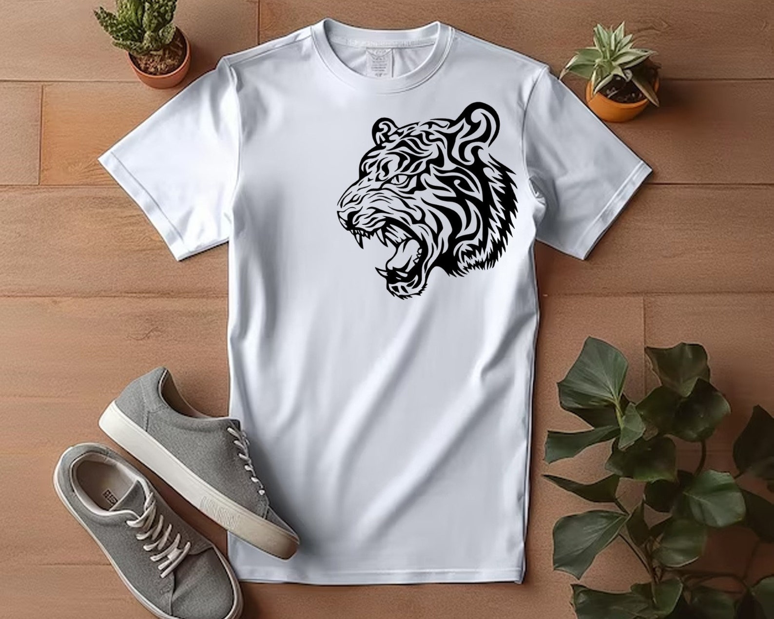 Tiger Head SVG Temporary Tattoo 3D Black Tiger Tattoo Sticker - Etsy