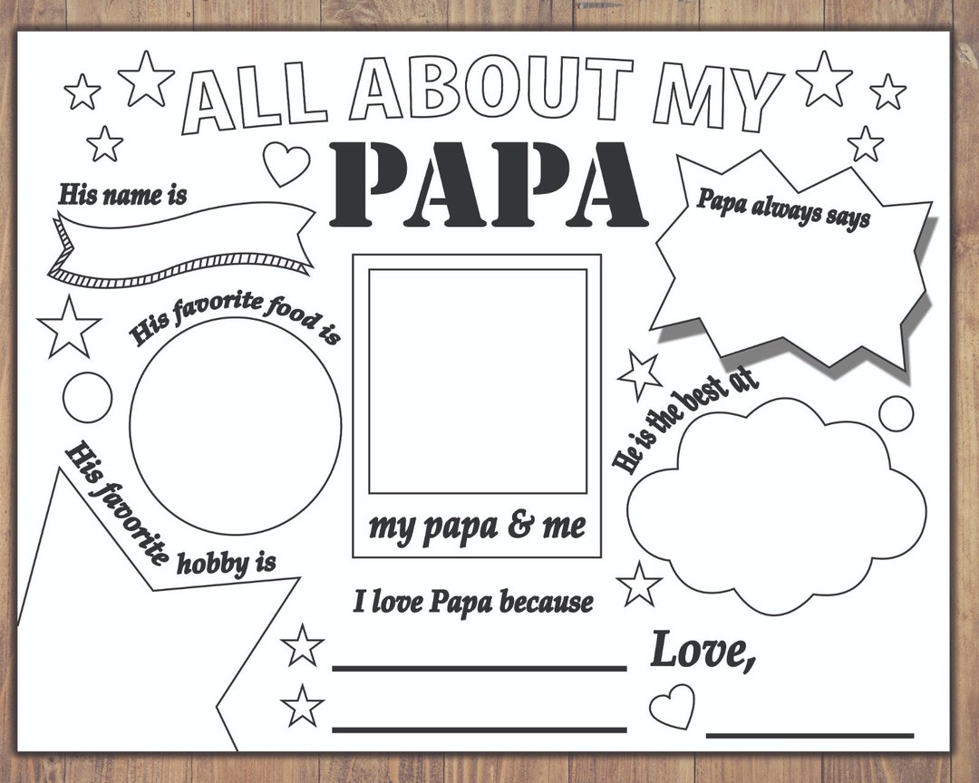 All About My Papa Printable Bundle Cards Papa Activity - Etsy
