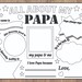All About My Papa Printable Bundle Cards Papa Activity - Etsy