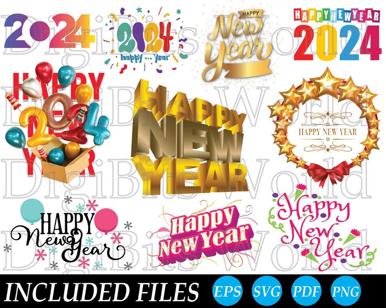 New Years Svgs Bundle New Year 2024 Bundle Svg Png New Year - Etsy