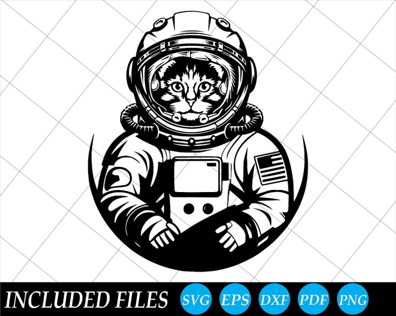 Astronaut Suit Cat Space Outer Svg PNG Eps Dxf SVG Ai Files - Etsy ...