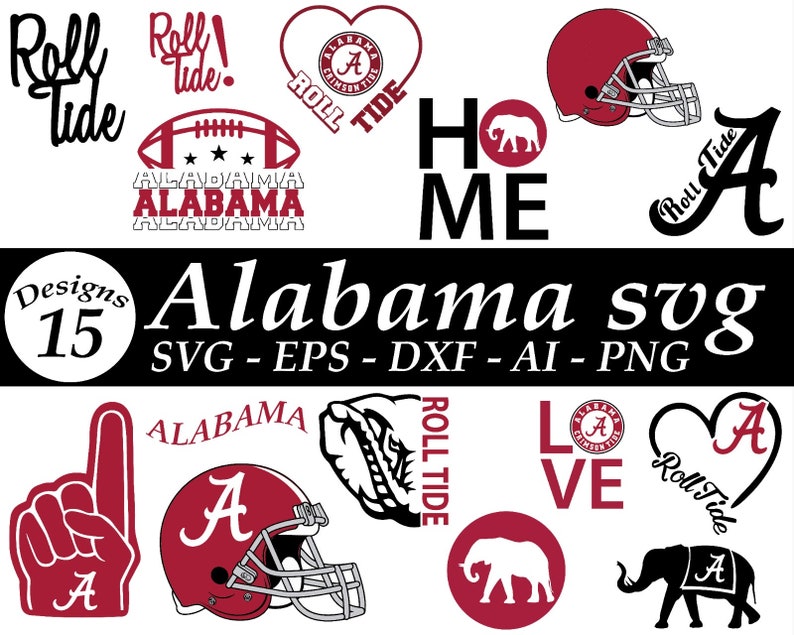 Alabama Bundle SVG College Football Svg Crimson Tide State - Etsy