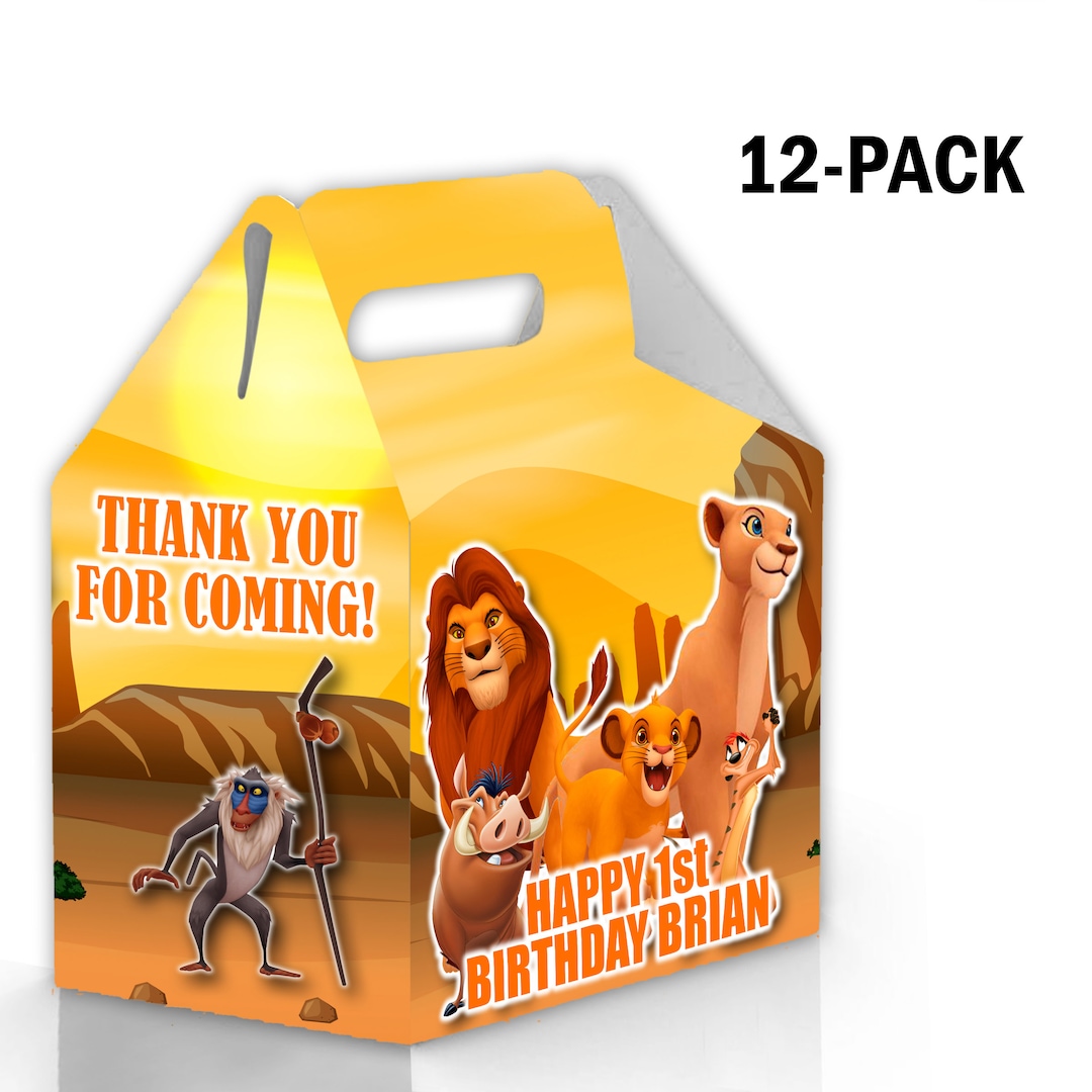 Lion King Candy Gable Box for Birthday Party Favors 12 Pack - 4.4x4.5in ...